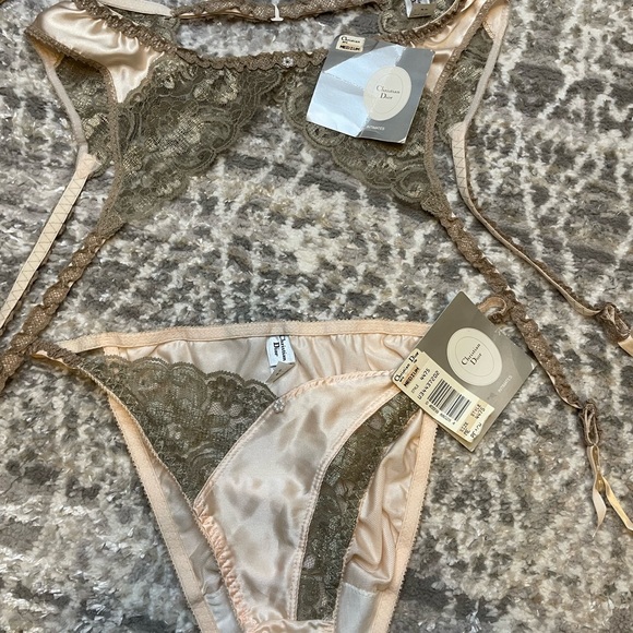 Dior | Intimates & Sleepwear | Vintage Christian Dior Peach Lace String ...